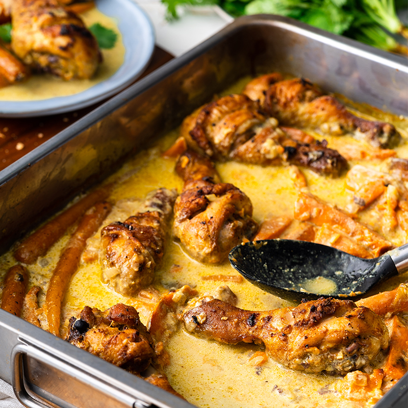 Quick Chicken Curry Traybake | Shemins