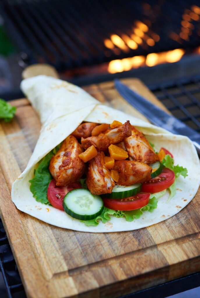 chicken chaat street food wrap | Shemins