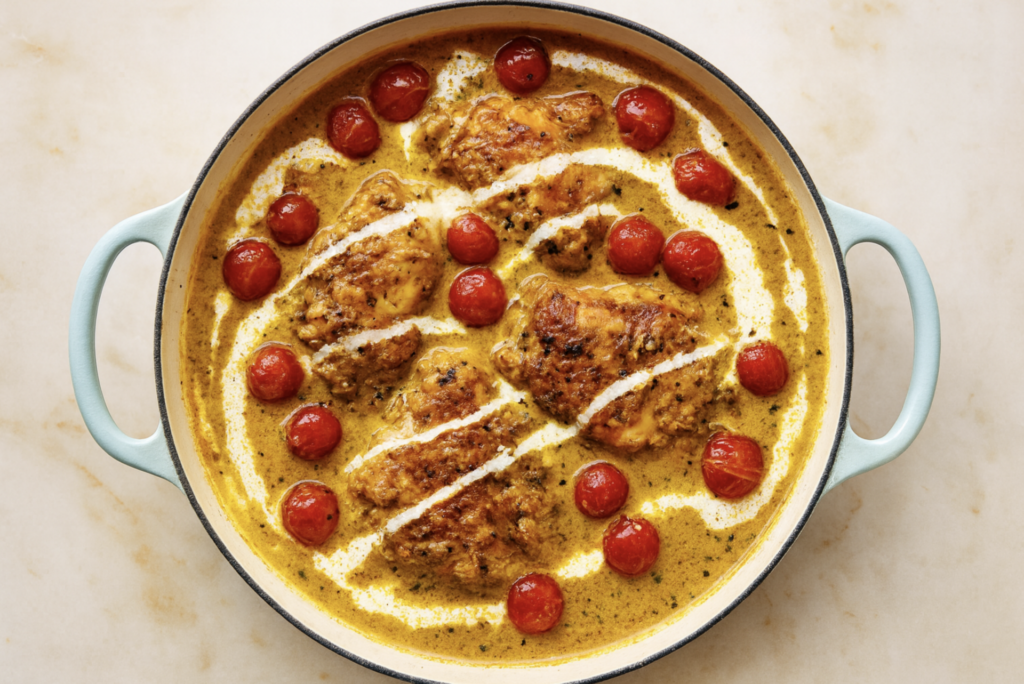 Crispy Indian Chicken with Burst Tomatoes | Shemins